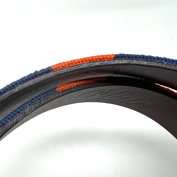 Tucker Blair | Accessories | Navy Orange Rep Stripe Needlepoint Belt ...